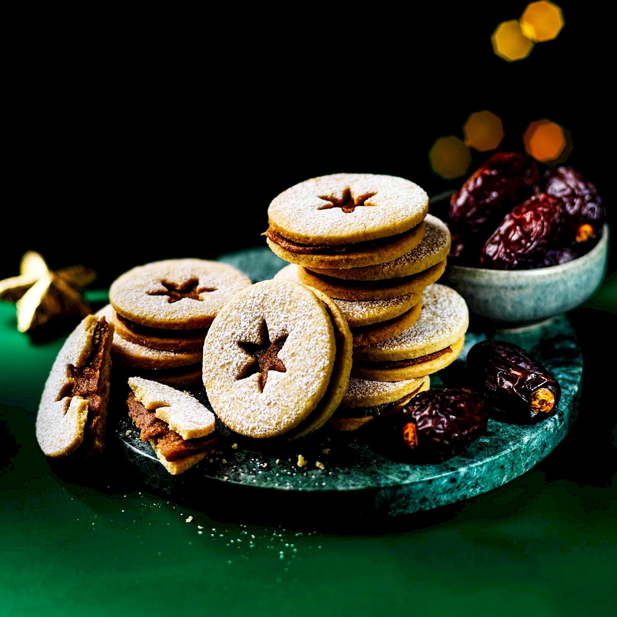 Medjool dates linzer biscuits - Karen Thomas Photography